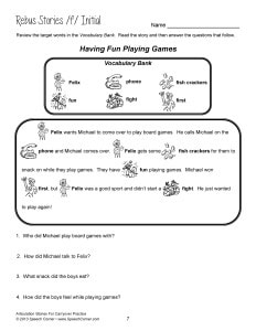 Articulation Stories For Carryover Practice - Speech Corner