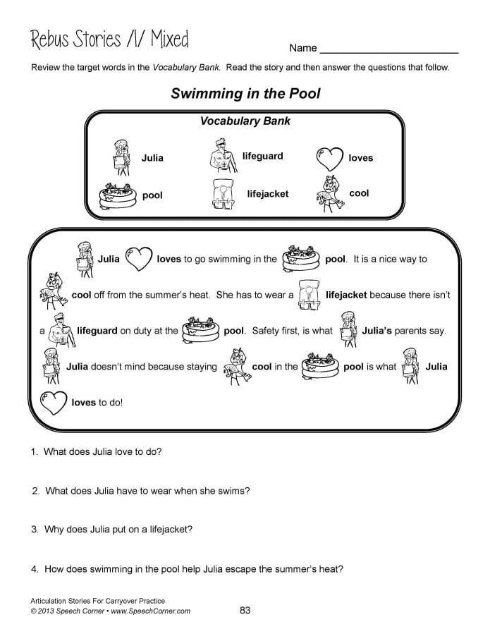 Articulation Stories For Carryover Practice - Speech Corner