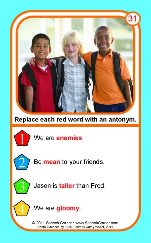Synonyms & Antonyms Double Dice Add-On Deck - Speech Corner