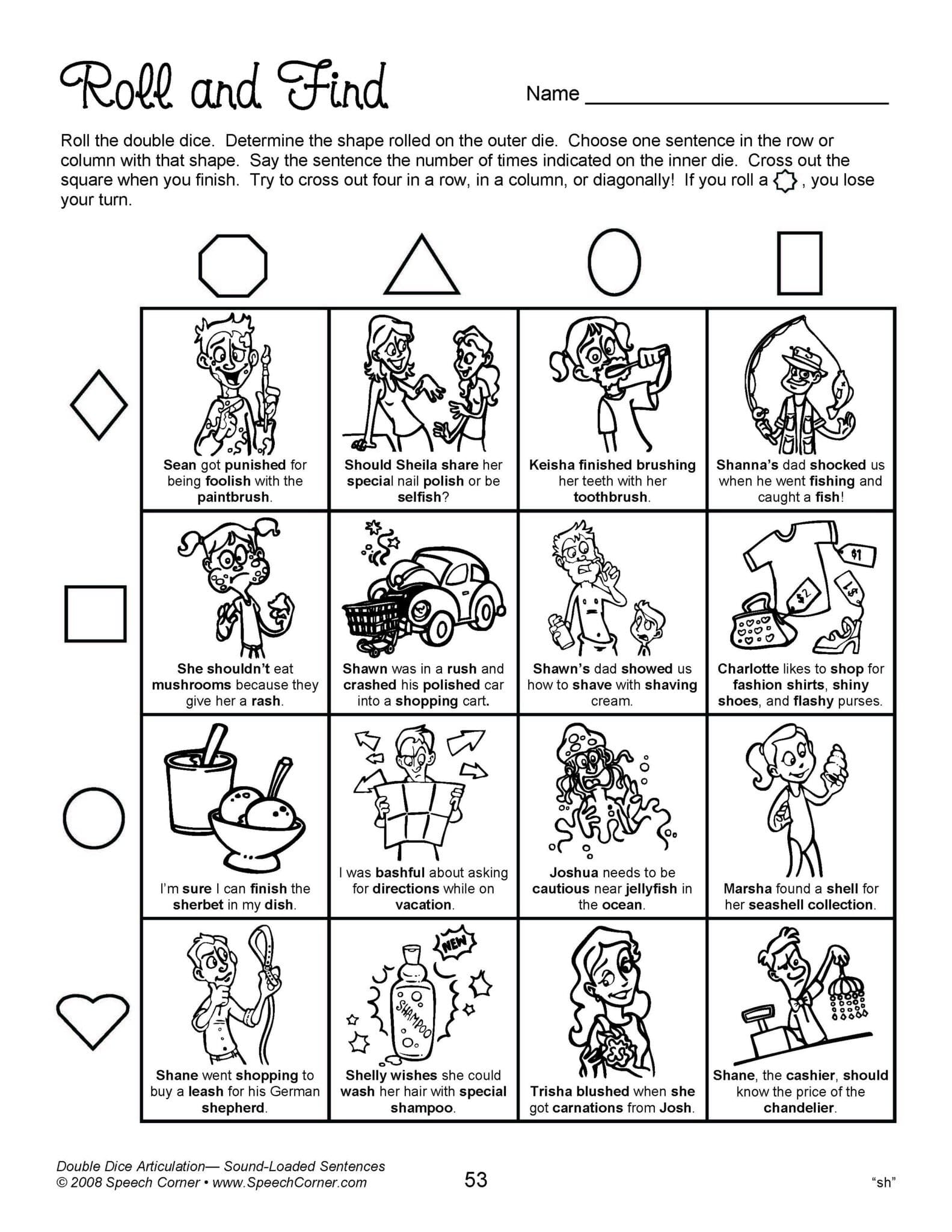 Double Dice Articulation - Sound Loaded Sentences - Speech Corner