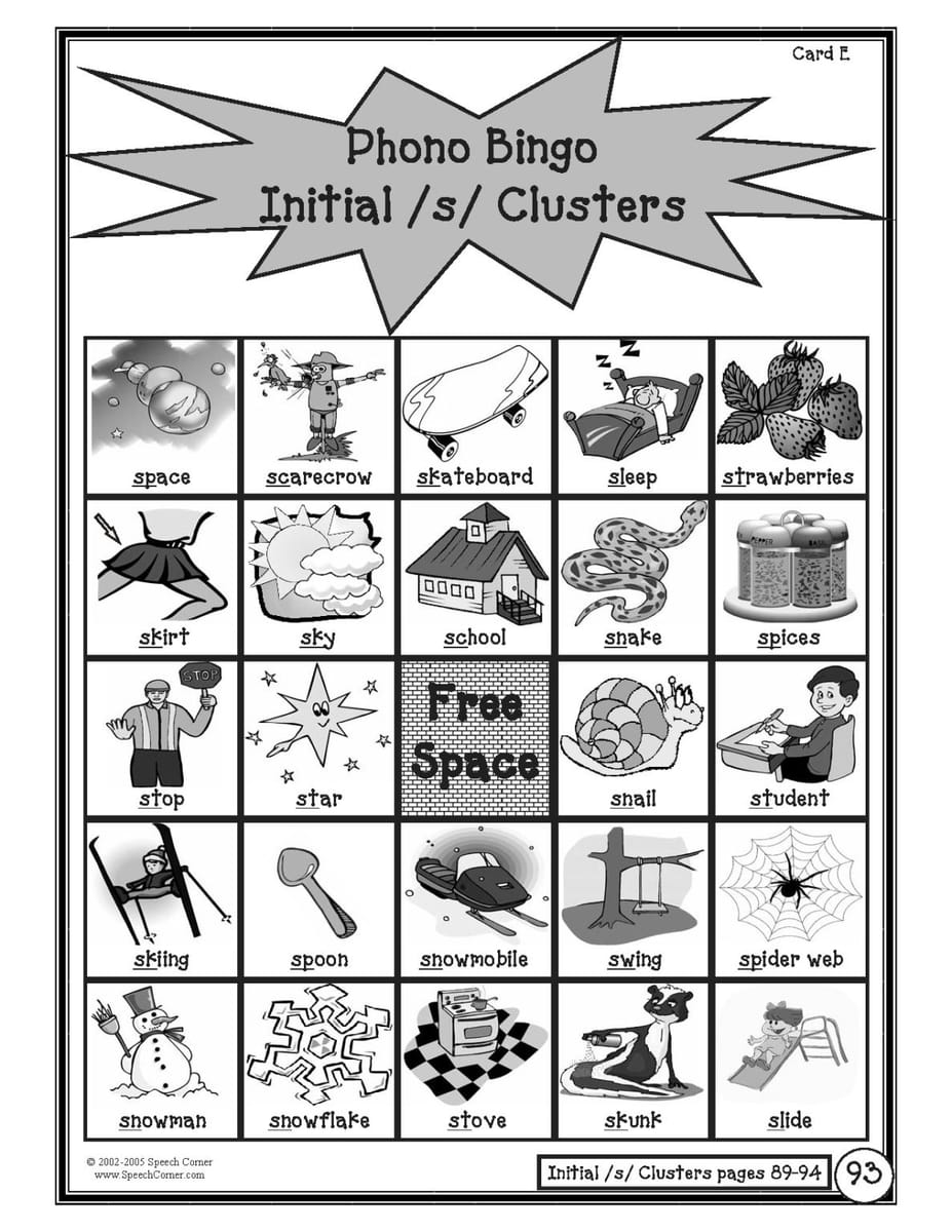 Phono Bingo - Speech Corner