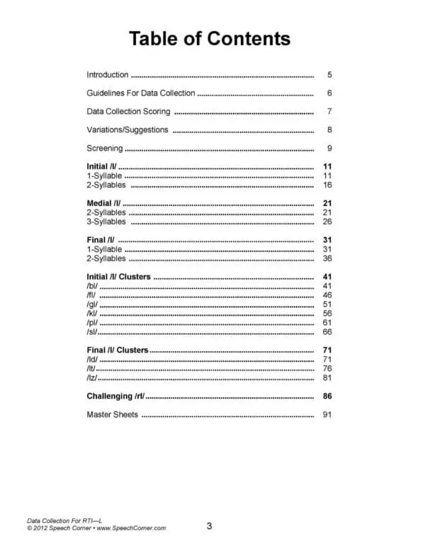 Data Collection For Articulation - L Workbook - Speech Corner