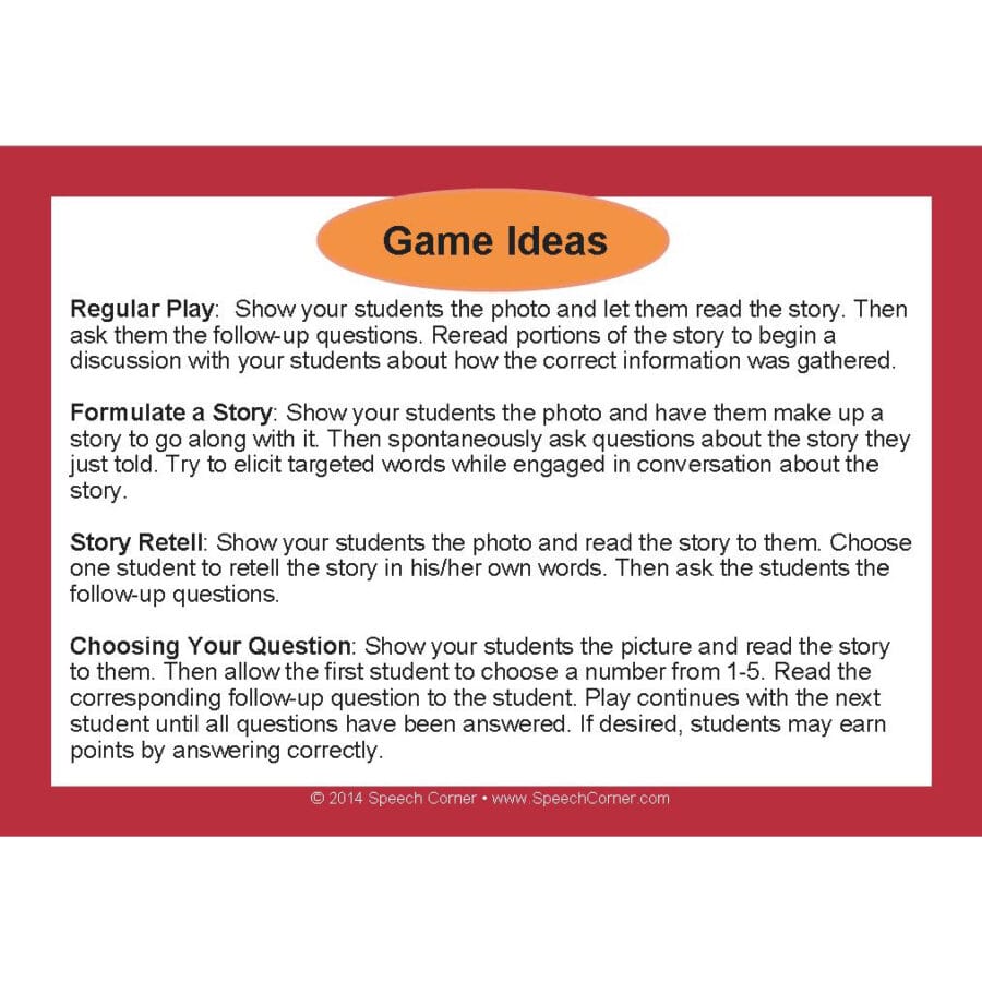 Articulation Carryover - Speech Corner Photo Cards - Speech Corner