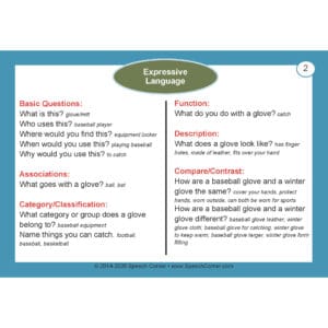 Expressive Language - Speech Corner Photo Cards - Speech Corner