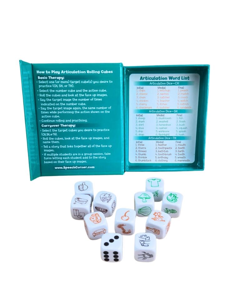 Articulation Rolling Cubes Ch/Sh/Th - Speech Corner