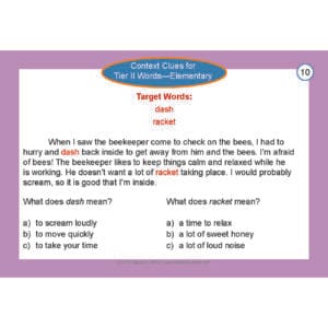 Context Clues for Tier II Words-Elementary - Speech Corner Photo Cards ...