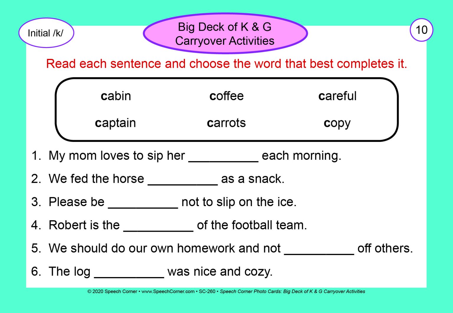 Big Deck of K & G Carryover Activities - Speech Corner Photo Cards ...