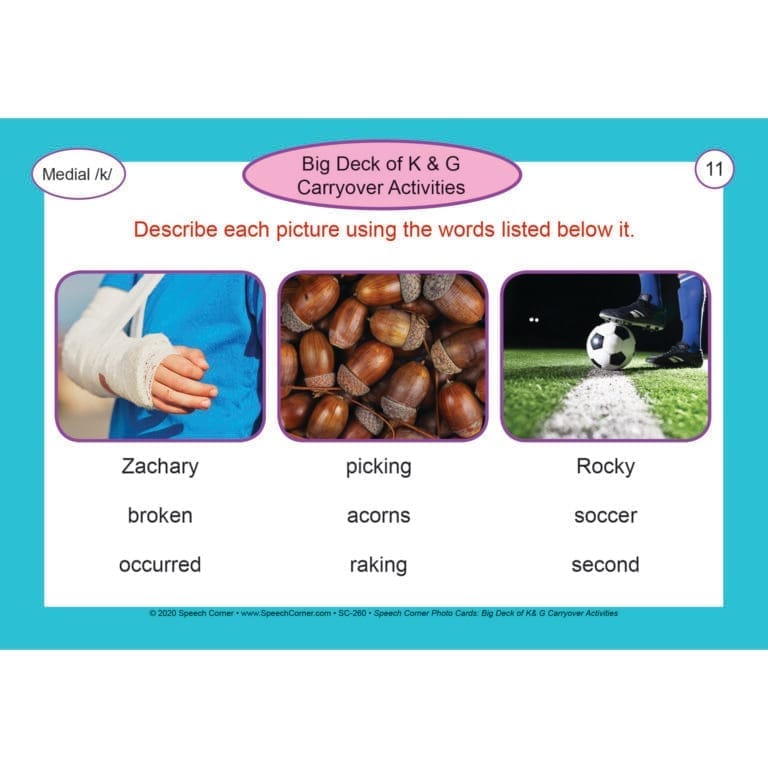 Big Deck of K & G Carryover Activities - Speech Corner Photo Cards ...