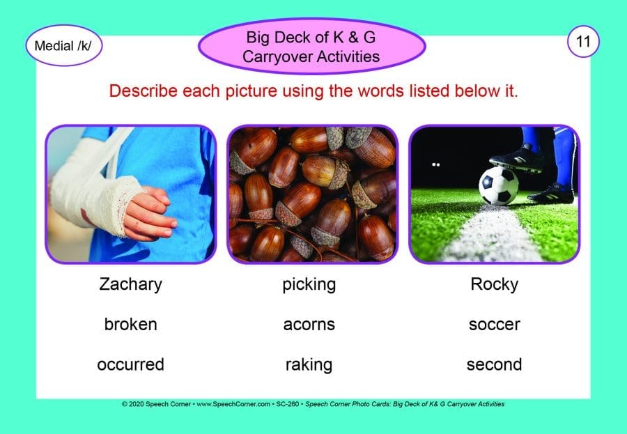 Big Deck of K & G Carryover Activities - Speech Corner Photo Cards ...