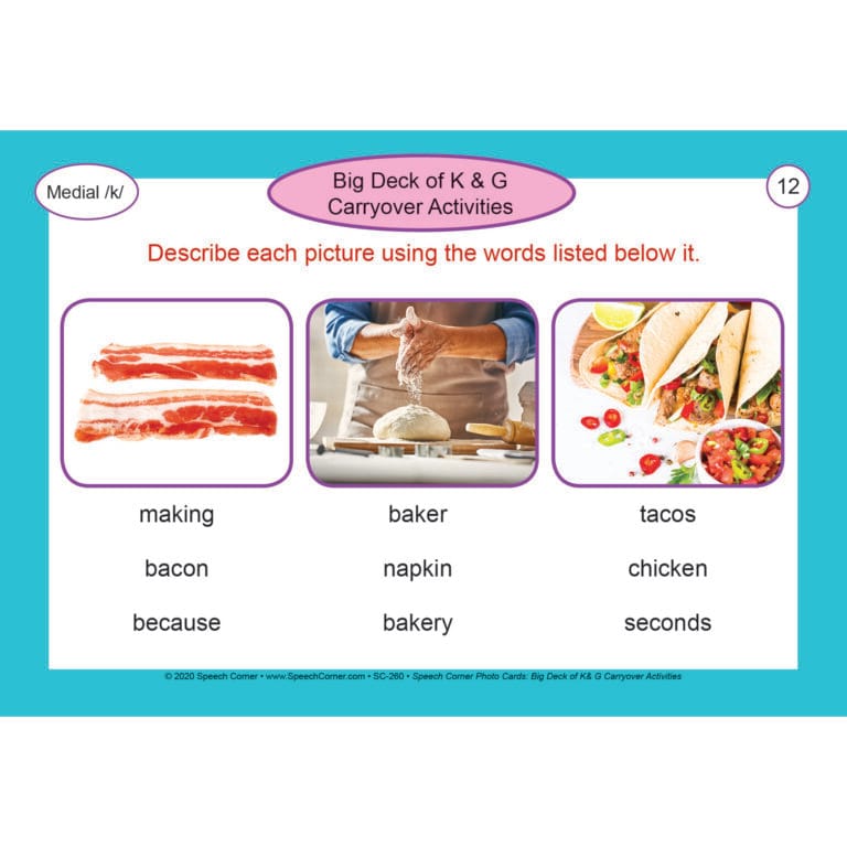 Big Deck of K & G Carryover Activities - Speech Corner Photo Cards ...