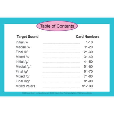 Big Deck of K & G Carryover Activities - Speech Corner Photo Cards ...