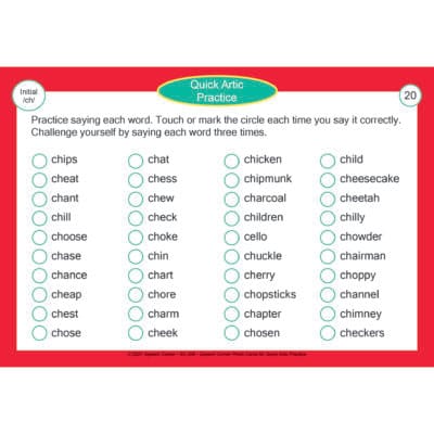 Quick Artic Practice - Speech Corner Photo Cards - Speech Corner