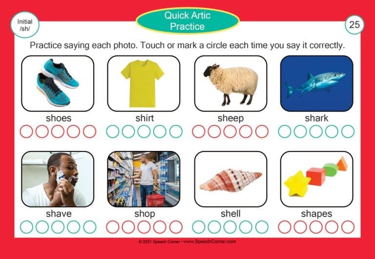 Quick Artic Practice - Speech Corner Photo Cards - Speech Corner