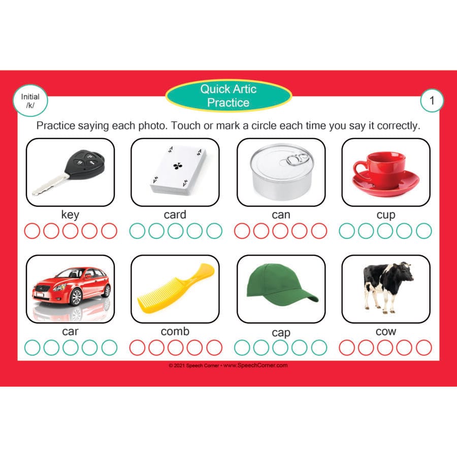 Quick Artic Practice - Speech Corner Photo Cards - Speech Corner