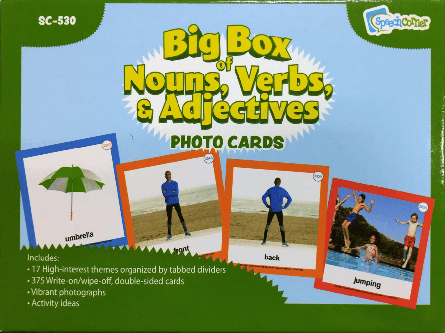 Big Box of Nouns, Verbs, and Adjectives—Photo Cards - Speech Corner