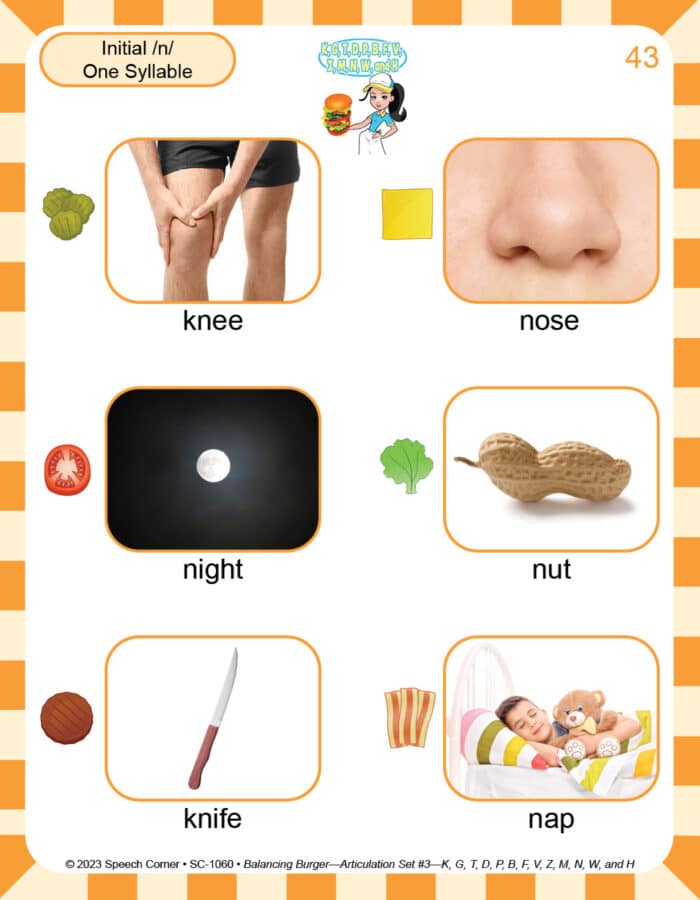 Balancing Burger Articulation Companion Cards Set #3: K,G,T,D,P,B,F,V,Z ...