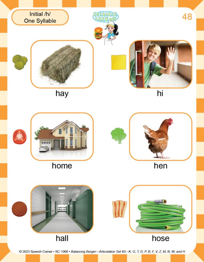 Balancing Burger Articulation Companion Cards Set #3: K,G,T,D,P,B,F,V,Z ...