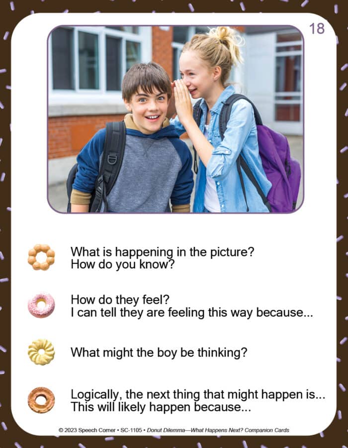 Donut Dilemma - What Happens Next? Companion Cards - Speech Corner