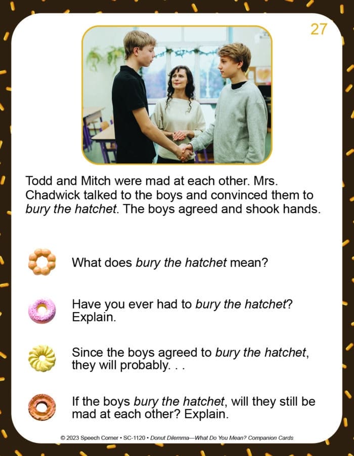 Donut Dilemma - What Do You Mean? Companion Cards - Speech Corner