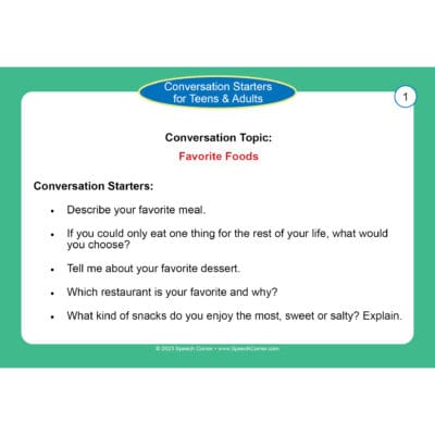 Conversation Starters for Teens and Adults - Speech Corner Photo Cards ...