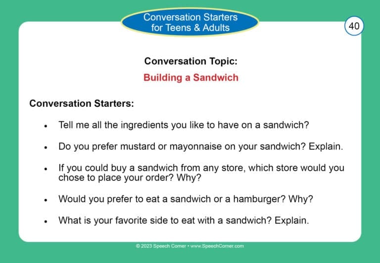 Conversation Starters for Teens and Adults - Speech Corner Photo Cards ...