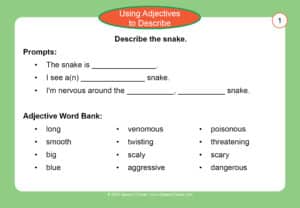 Using Adjectives to Describe - Speech Corner Photo Cards - Speech Corner
