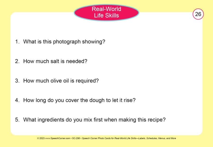 Real-World Life Skills - Speech Corner Photo Cards - Speech Corner
