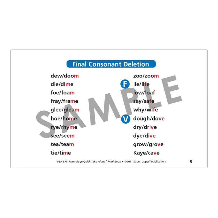 Phonology Quick Take Along - Speech Corner