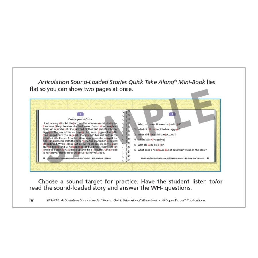 Articulation Sound-Loaded Stories Quick Take Along - Speech Corner