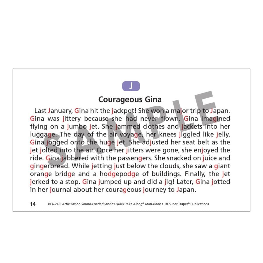 Articulation Sound-Loaded Stories Quick Take Along - Speech Corner