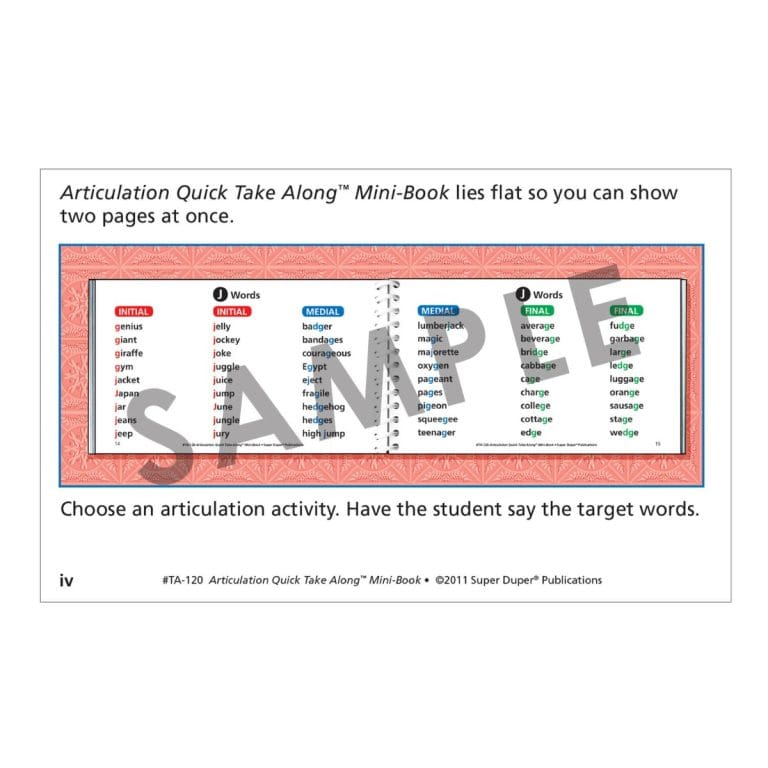 Articulation Quick Take Along - Speech Corner