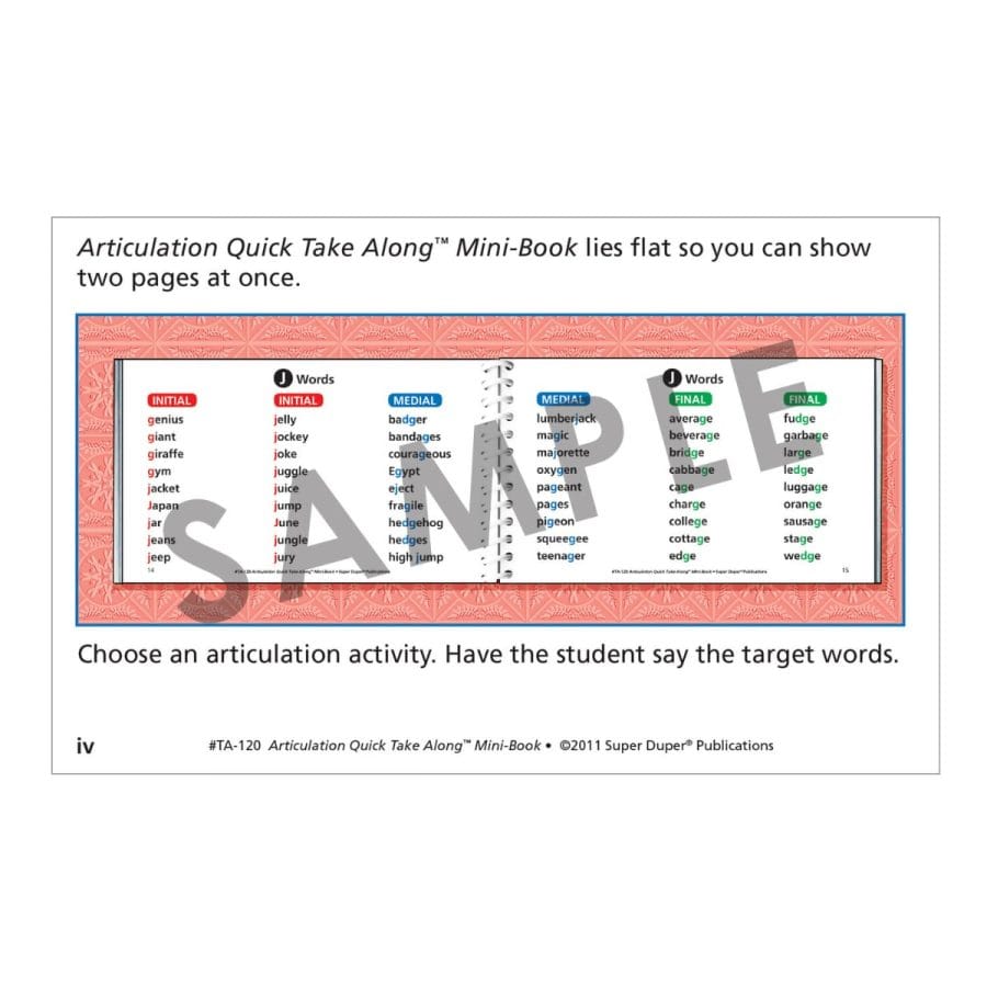 Articulation Quick Take Along - Speech Corner