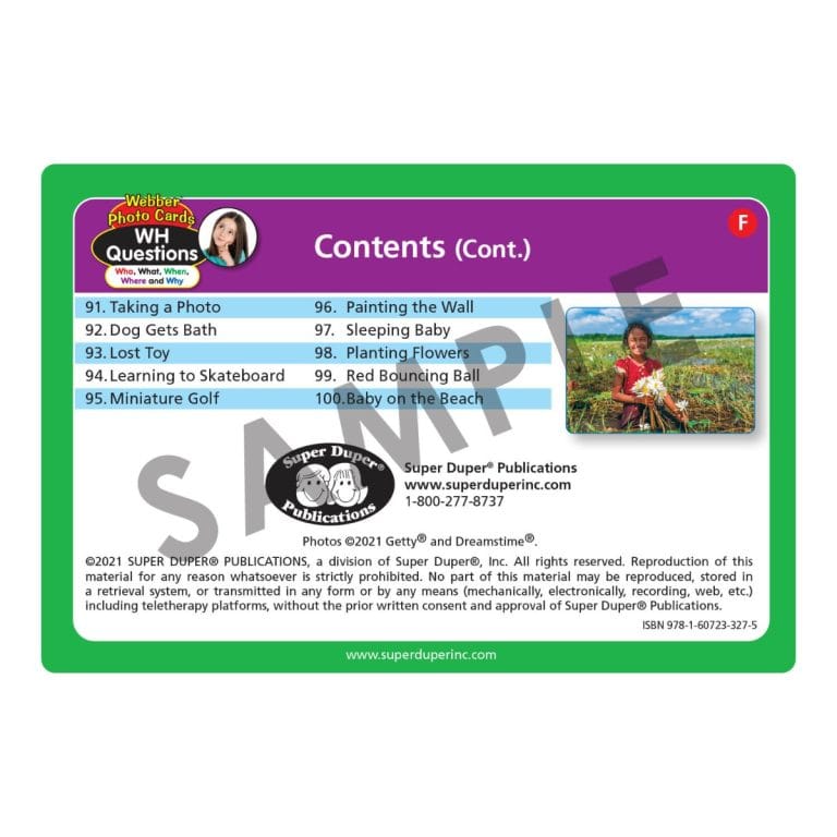 Webber Photo Cards WH Questions - Speech Corner