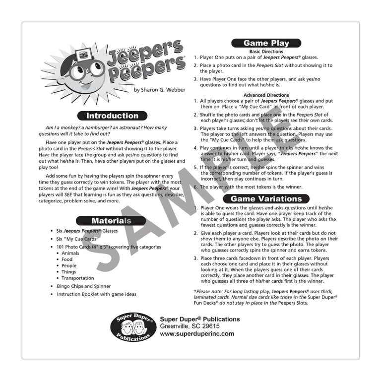 Jeepers Peepers - Speech Corner