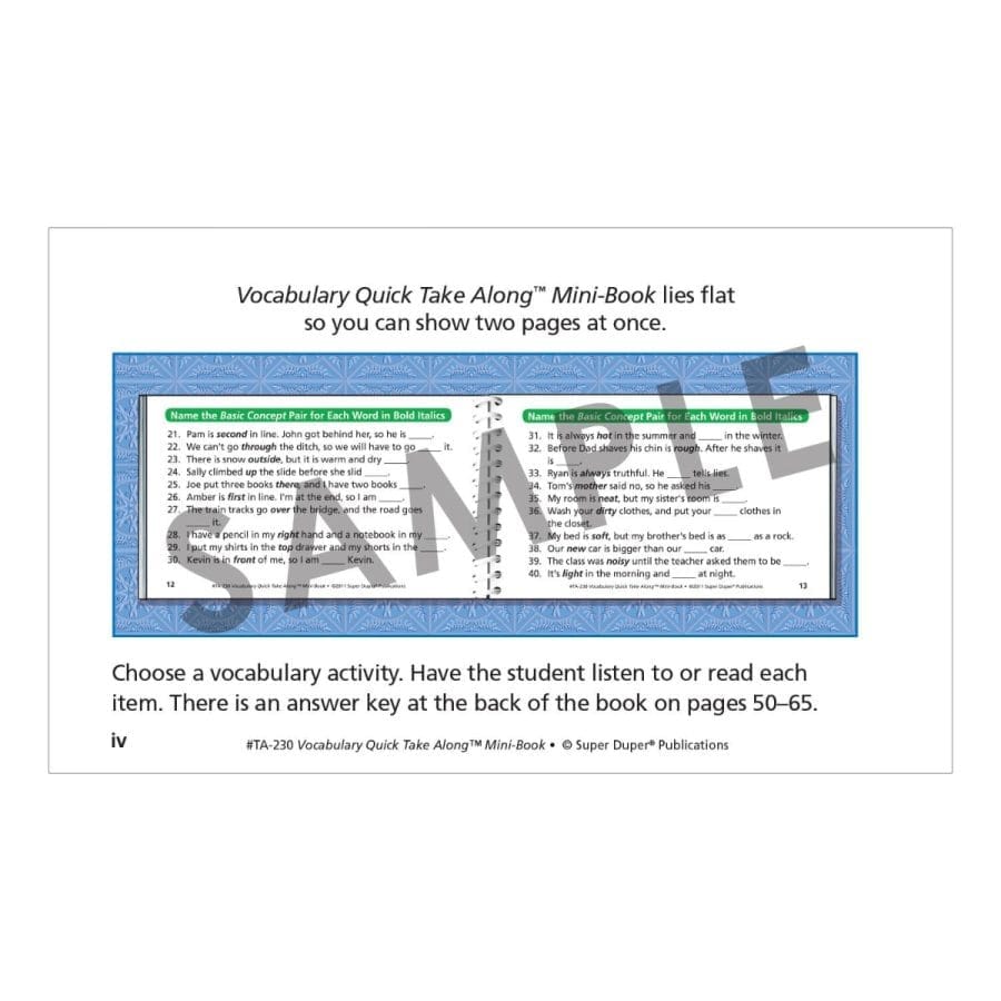 Vocabulary Quick Take Along - Speech Corner