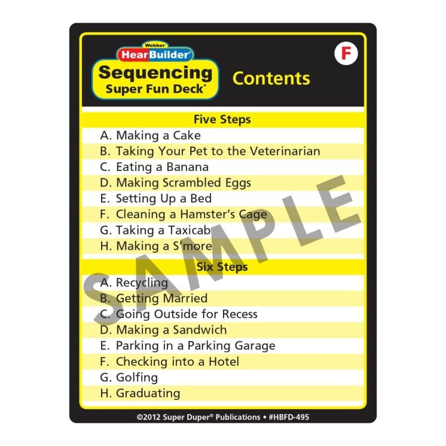 HearBuilder Sequencing Super Fun Deck - Speech Corner