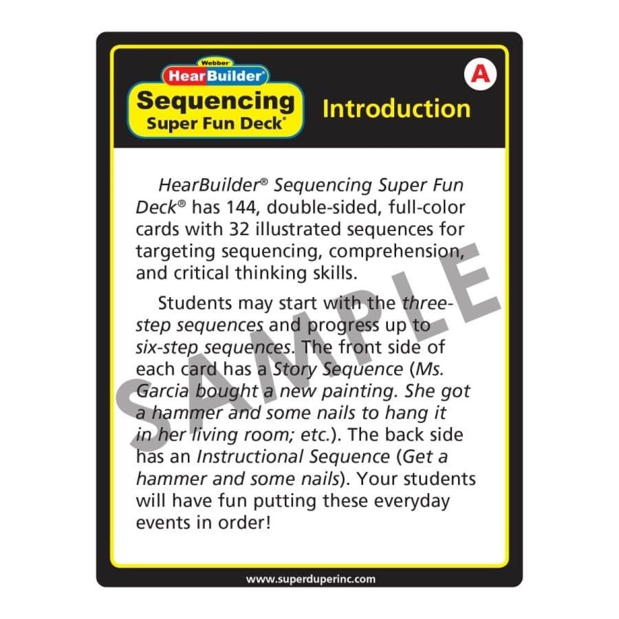HearBuilder Sequencing Super Fun Deck - Speech Corner