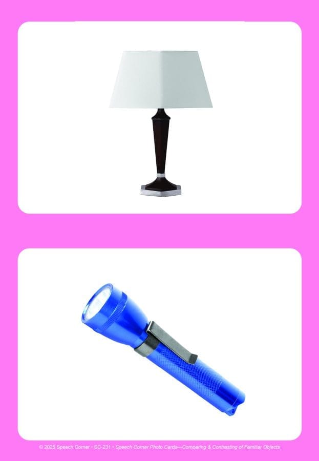 Speech Corner Photo Cards - Comparing & Contrasting of Familiar Objects ...