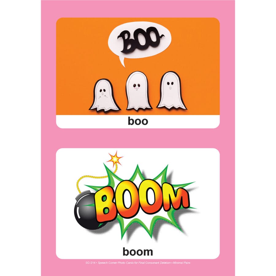 Speech Corner Photo Cards for Final Consonant Deletion - Minimal Pairs ...