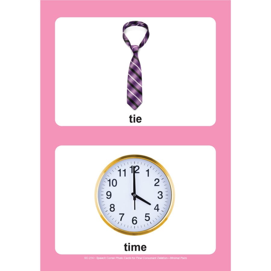 Speech Corner Photo Cards for Final Consonant Deletion - Minimal Pairs ...