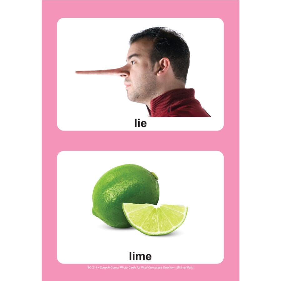 Speech Corner Photo Cards for Final Consonant Deletion - Minimal Pairs ...
