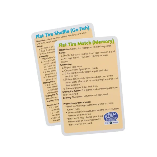 Bjorem Lateral/Frontal Lisp Playing Cards - Speech Corner