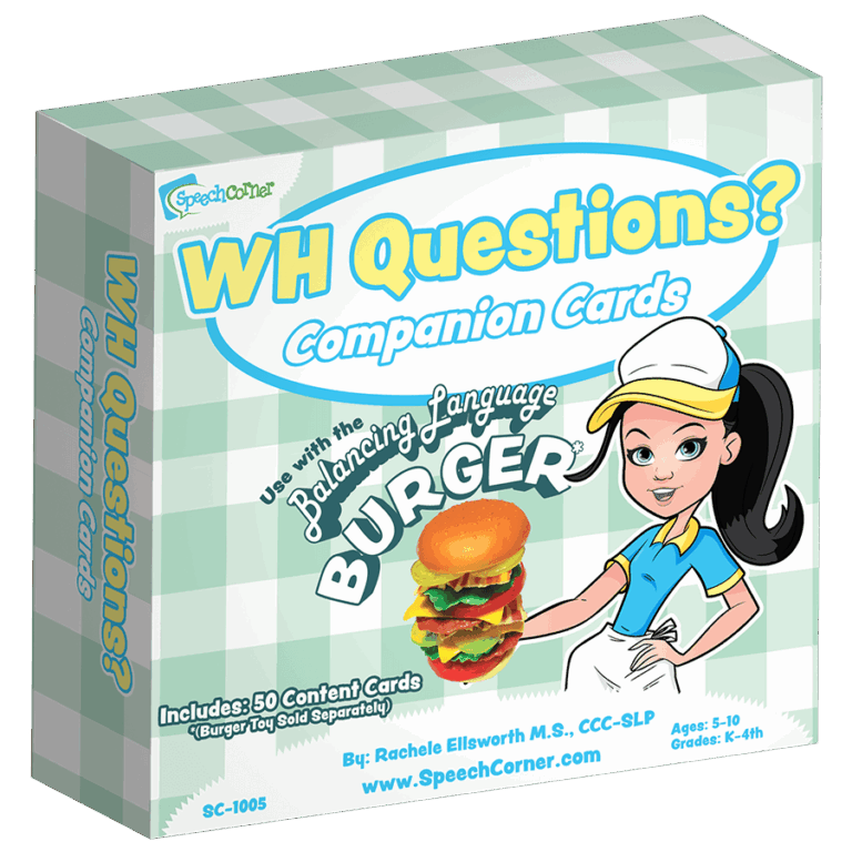 WH Questions - Balancing Burger Companion Cards - Speech Corner