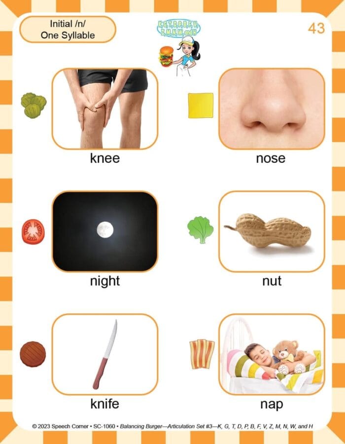 Balancing Burger Articulation Companion Cards Set #3: K,G,T,D,P,B,F,V,Z ...