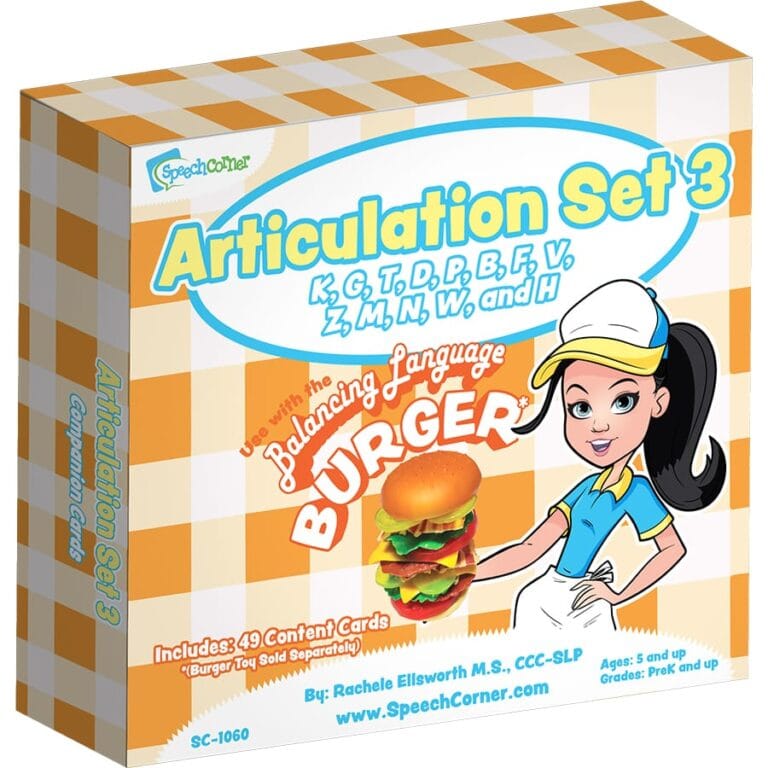 Balancing Burger Articulation Companion Cards Set #3: K,G,T,D,P,B,F,V,Z ...
